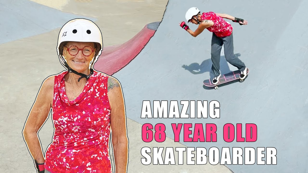 Amazing 68 Year Old Skateboarder Lands Her Dream Trick! | Jackie G ...