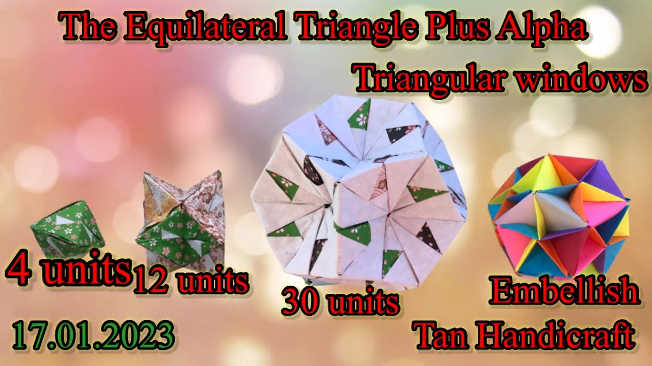 Tutorial ke 1178 - unit origami double pocket equilateral triangles ...