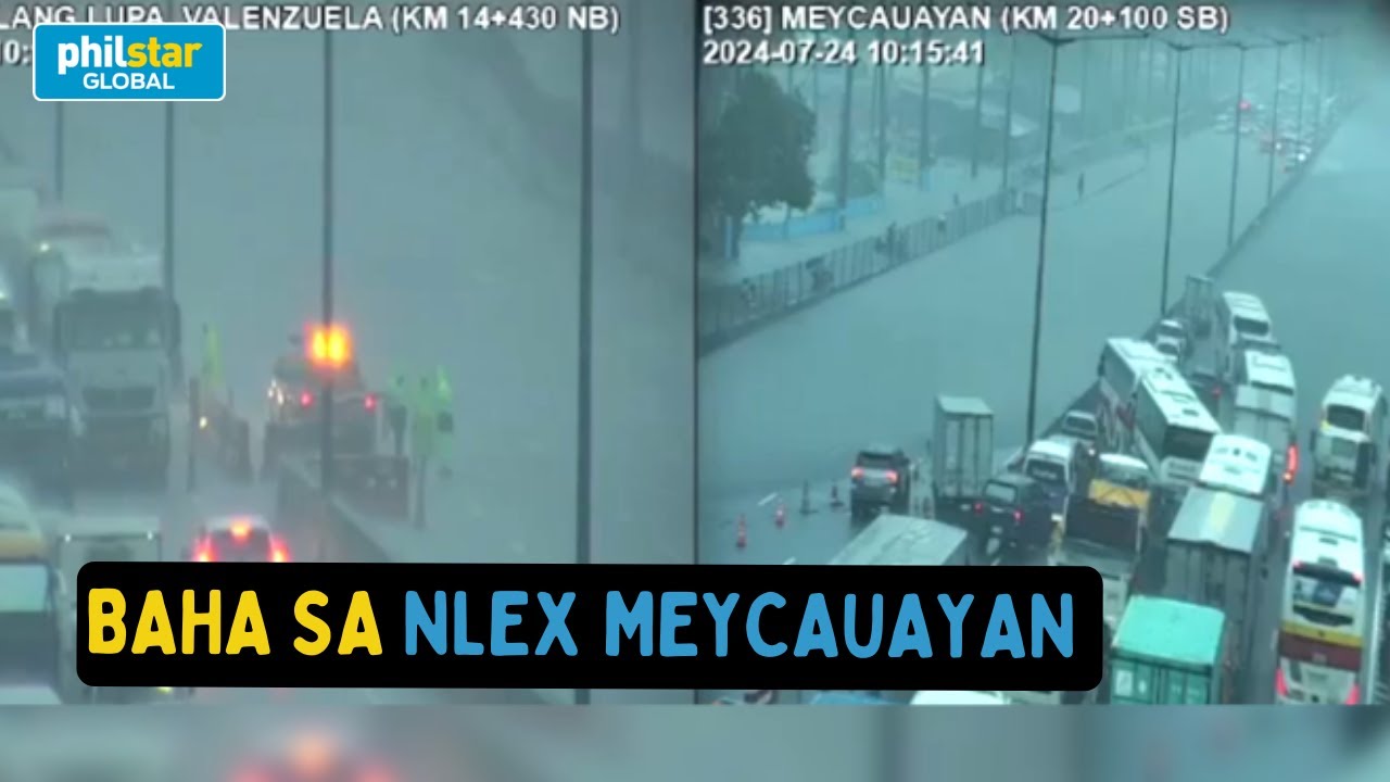 NLEX Meycauayan hindi madaanan dahil sa lalim ng baha - YouTube