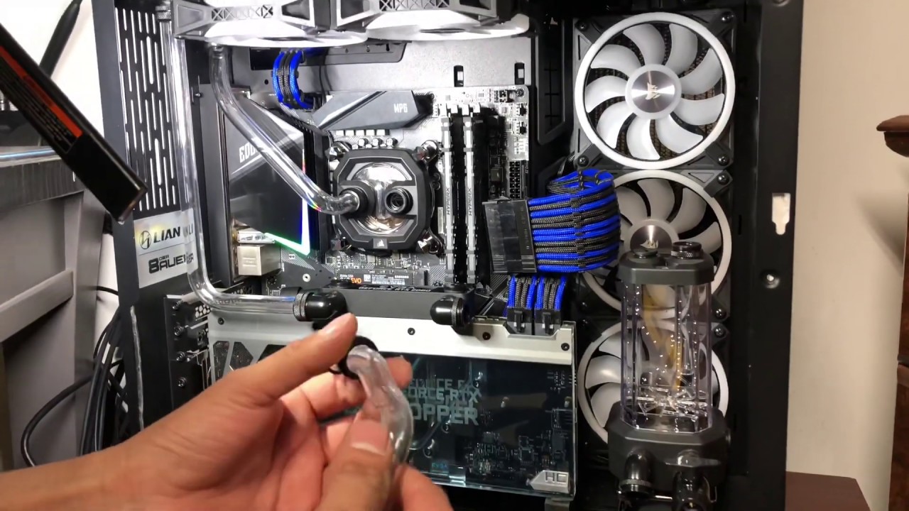 My first pc custom water loop with Corsair Hydro X series. EVGA RTX ...
