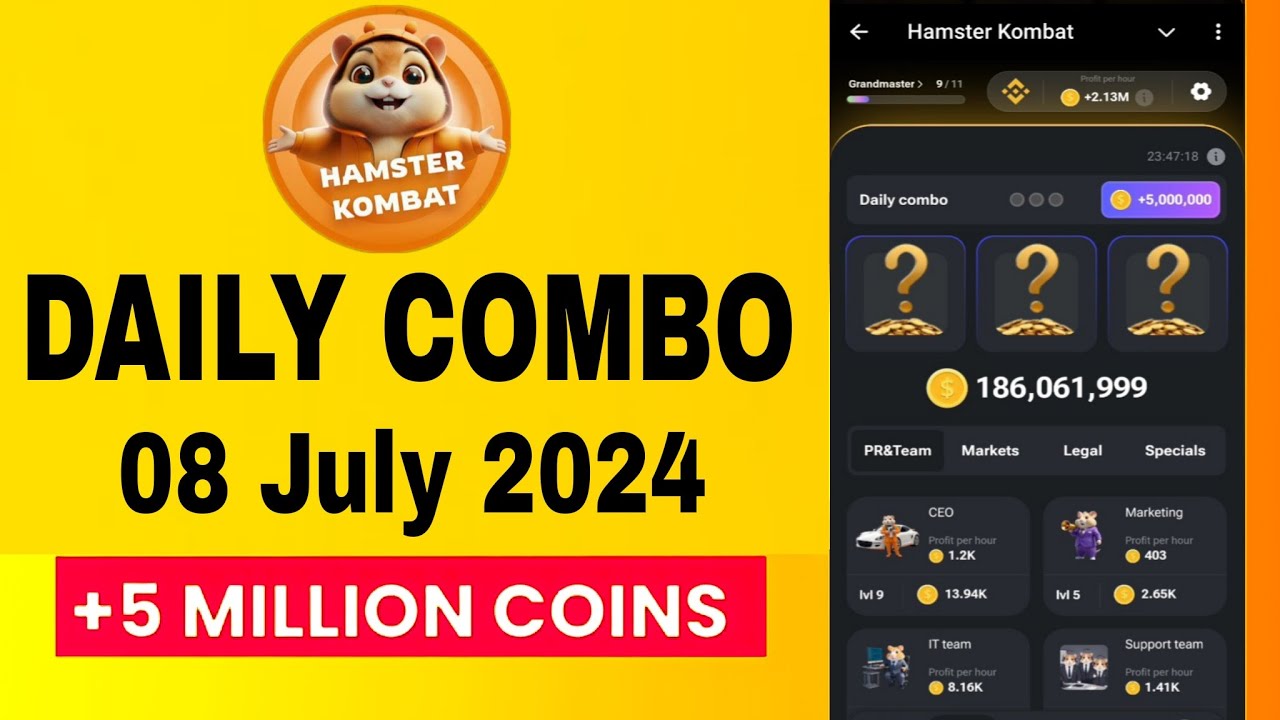 DAILY COMBO July 8 | HAMSTER KOMBAT TODAY'S DAILY COMBO CARDS # ...