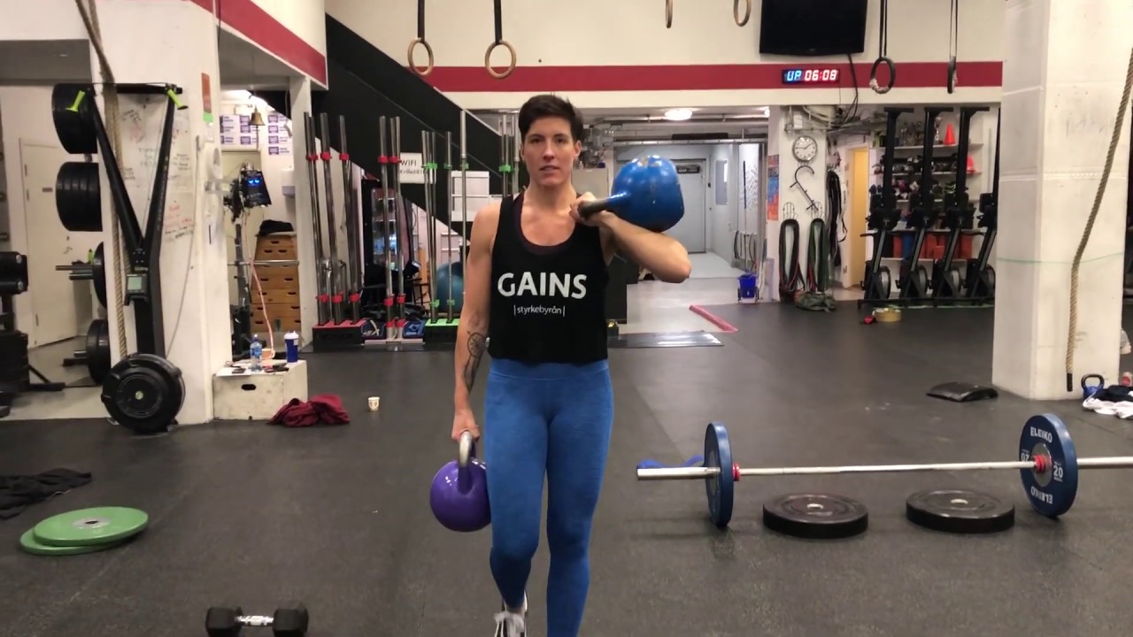 Farmers walk med en Kb i rack och en hängande - YouTube