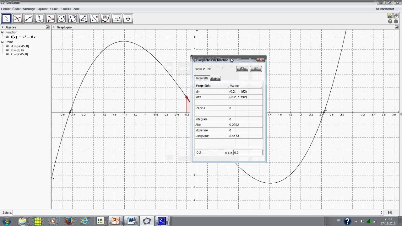 étude graphique d'une fonction à l'aide de geogebra - YouTube