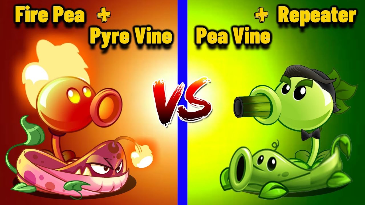 PvZ 2 | FIRE PEA & PYRE VINE vs REPEATER & PEA VINE | Who Will Win ...