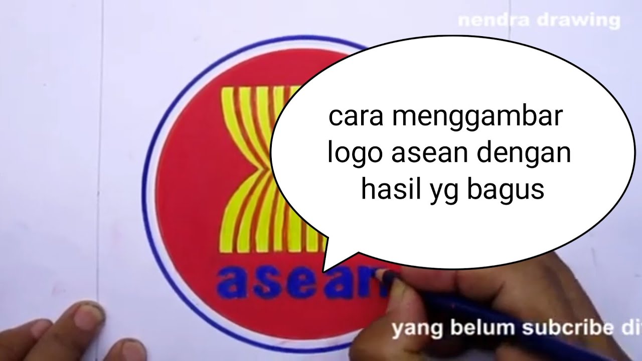 how to draw asean symbol ll cara menggambar logo asean dengan hasil ...