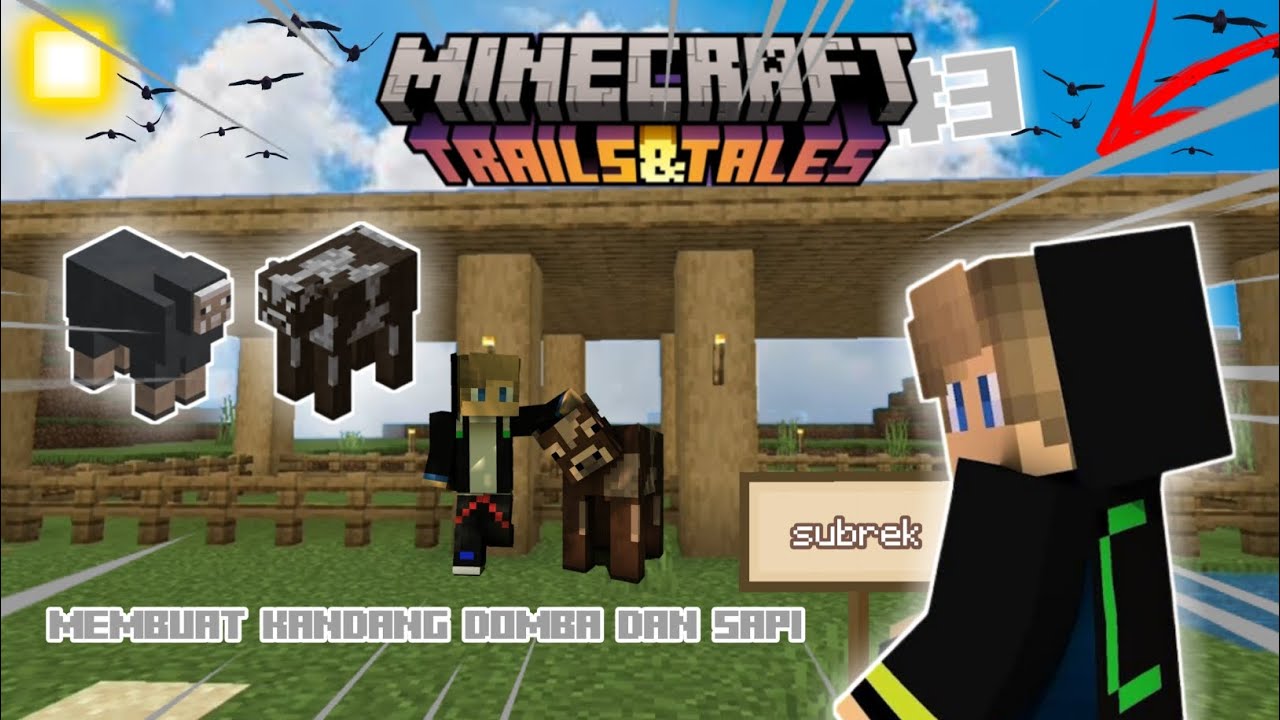 MEMBUAT KANDANG DOMBA DAN SAPI | MINECRAFT TRAILS & TALES #3 - YouTube