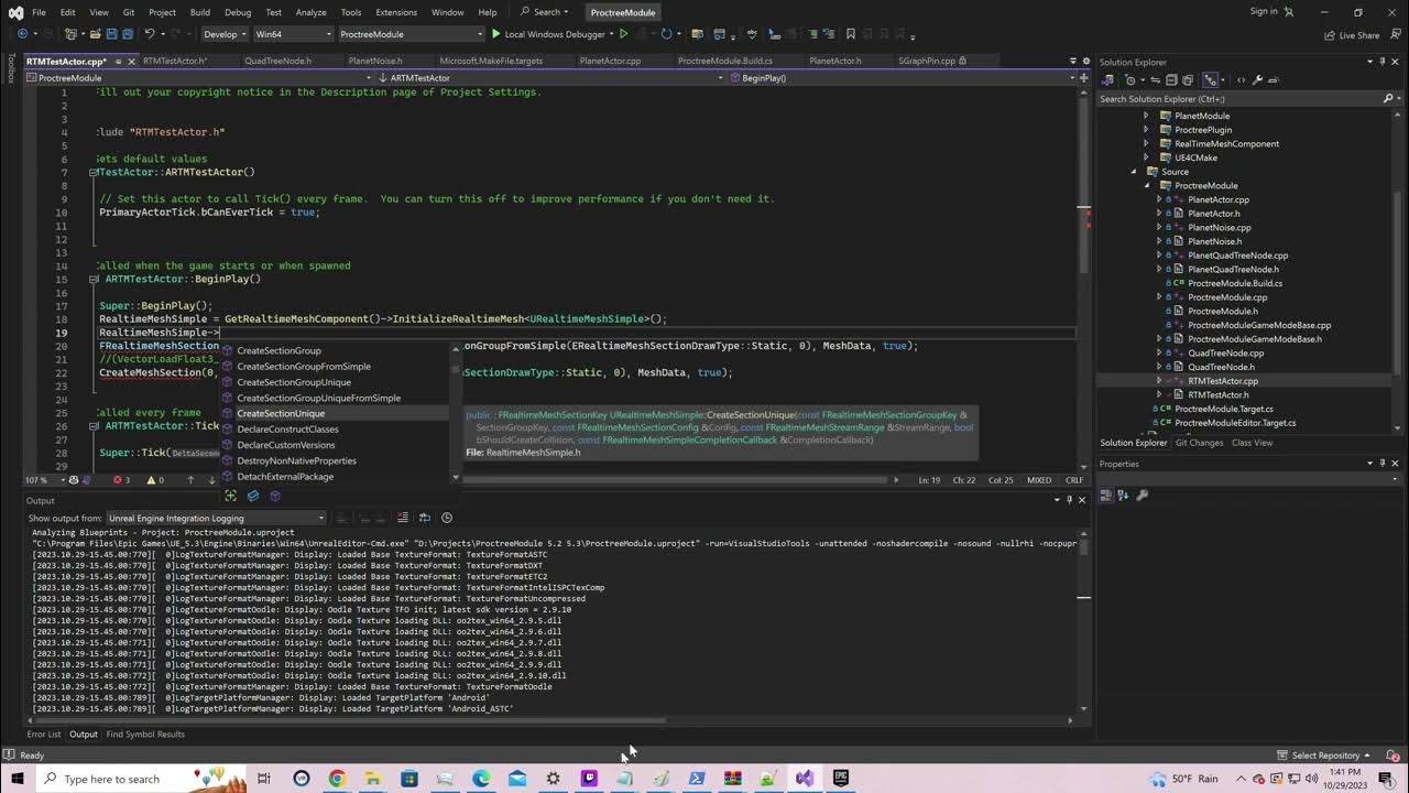 UE5 - Procedural Planet - C++ Planet Procedural Mesh LOD - Incorporating RunTimeMeshComponent ...