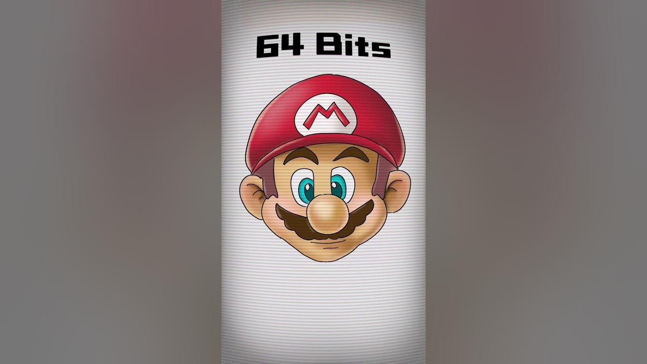 64 bits. 32 bits. 16 bits. 8 bits. 4 bits. 1 bits, hall bit, querer bit MARIO BROS #drawing ...