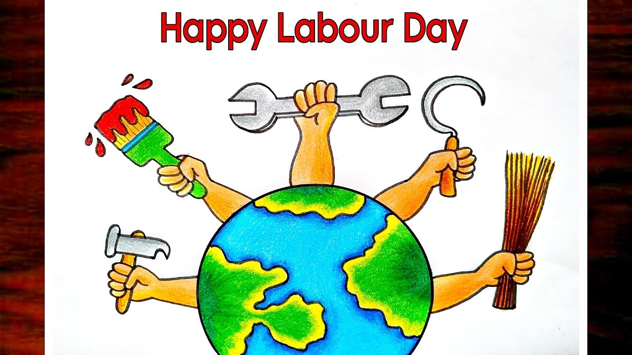 Easy Labour Day Drawing|How To Draw World Labour Day Poster|May Day ...