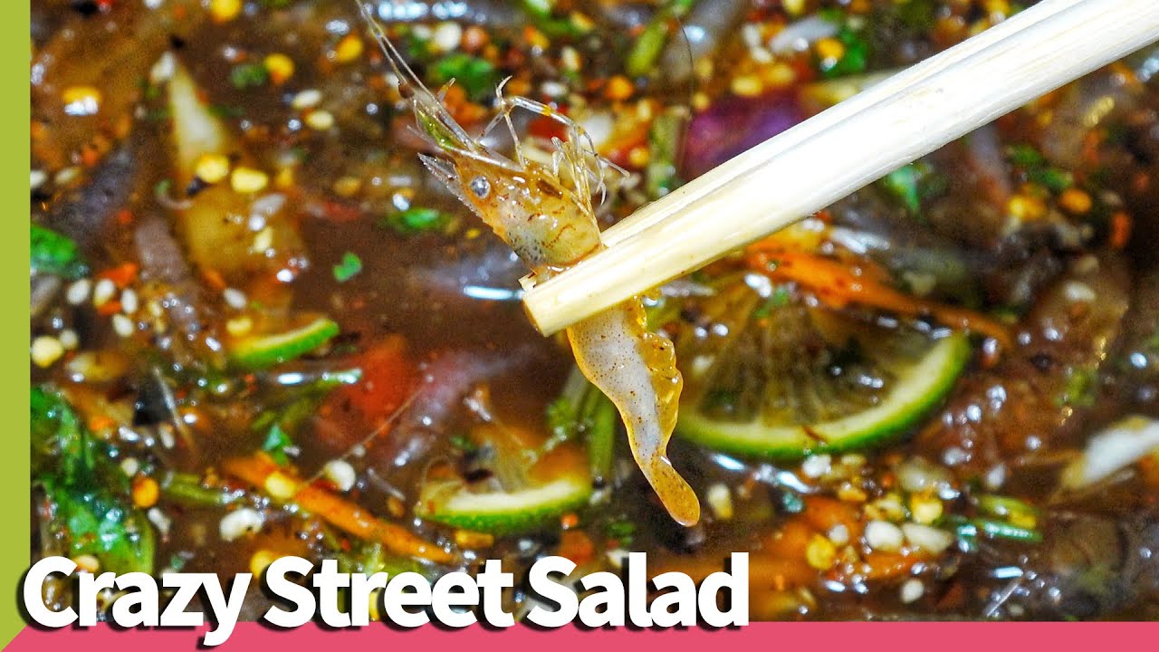 Live Shrimp Salad! Exotic Street Food from Yunnan - YouTube