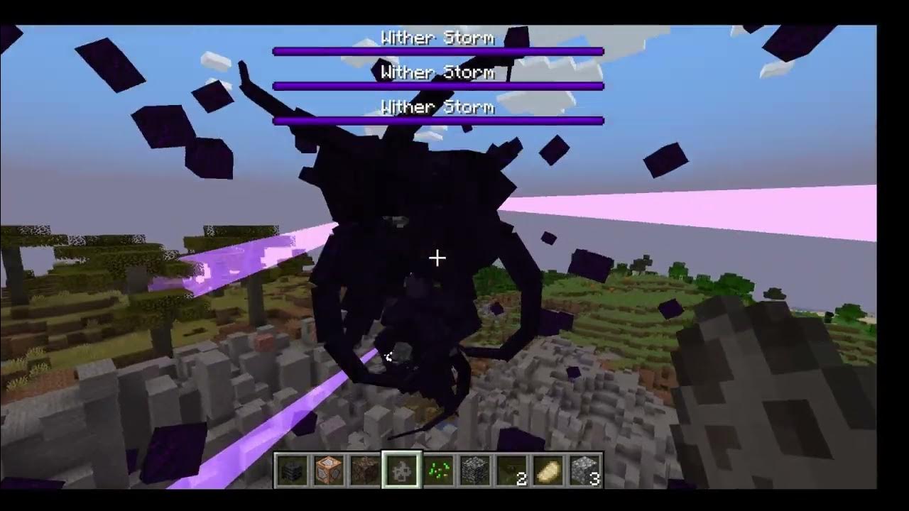 I spawned 3 wither storms in minecraft! - YouTube