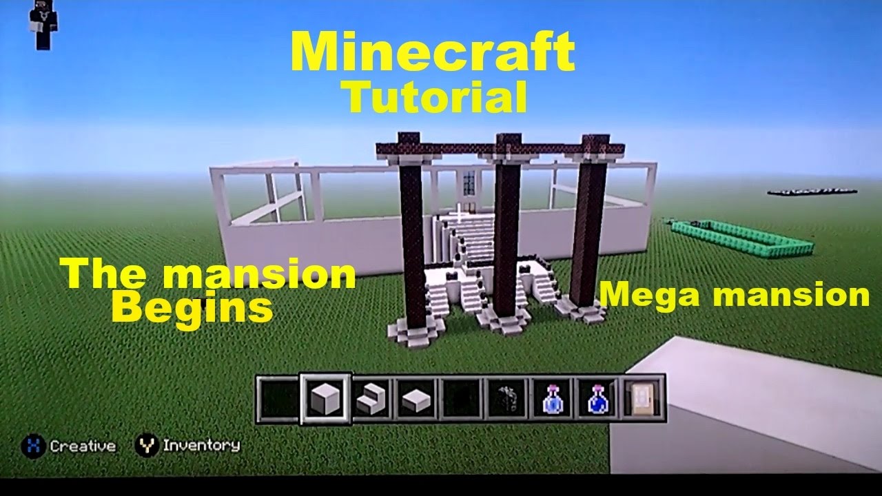 Minecraft Mega Mansion tutorial The mansion begins!! - YouTube