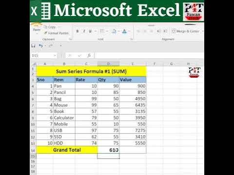 Sum Series Formulas #01 Sum Formula | Excel Interview Very Usefull ...