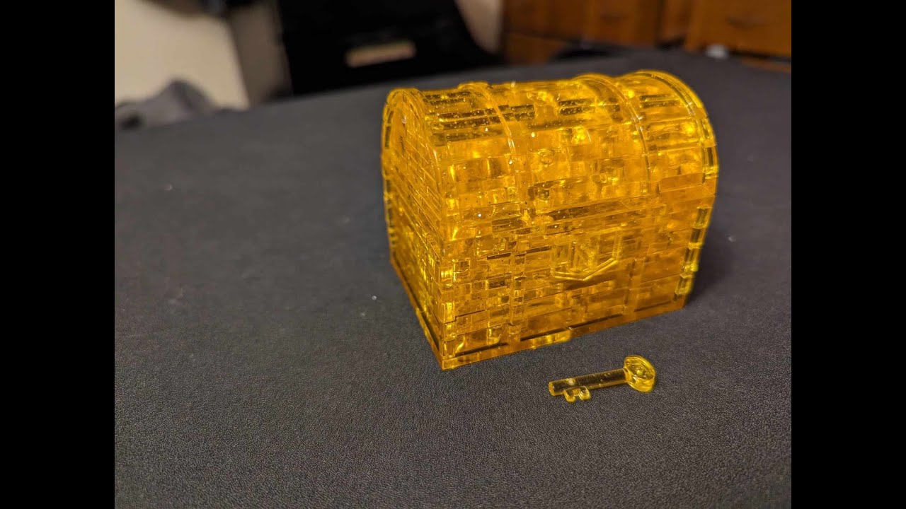 3D Crystal treasure chest puzzle - YouTube