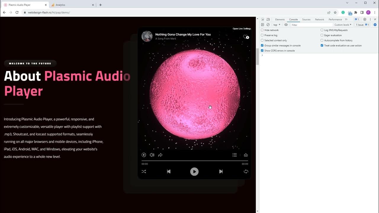 Plasmic Audio Player Google Analytics - YouTube