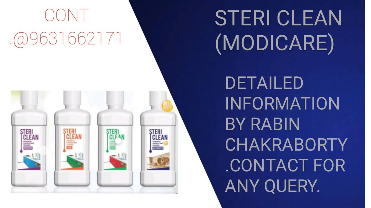 STERI CLEAN (powerful disinfectant cleaner) MODICARE. - YouTube