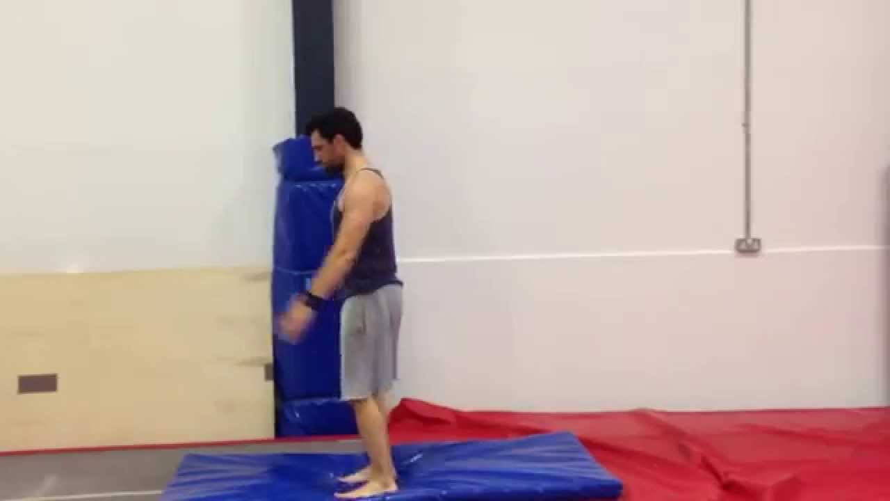 Stunt training- Gymnastics- standing back somersault - YouTube