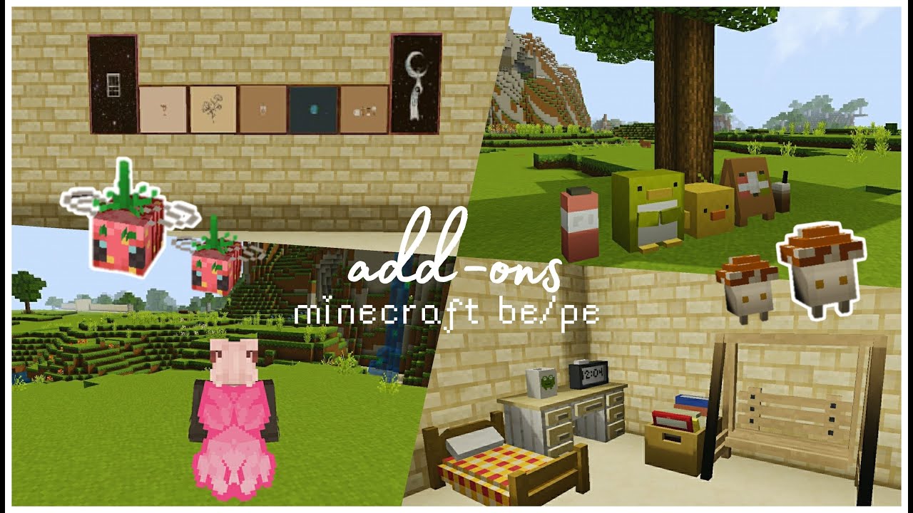 8 cute mods/add-ons for minecraft be/pe (1.16 & 1.17+) 🐝🌻 - YouTube