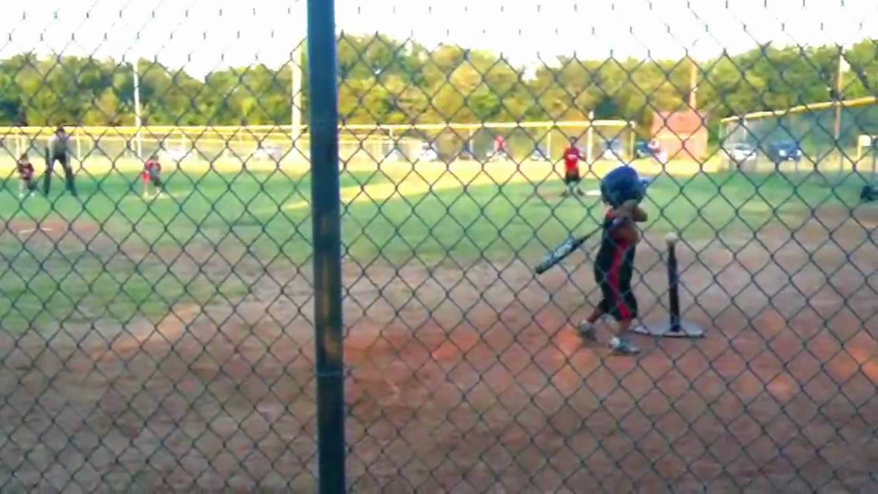 T-ball Swing and a Miss - YouTube