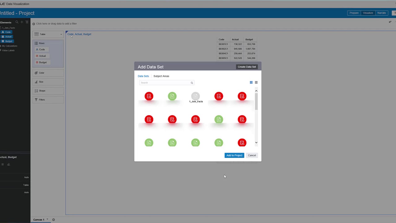 BLUEBIRD - (Oracle DV /Oracle Visual Analyzer) - Arbeiten mit Joins ...