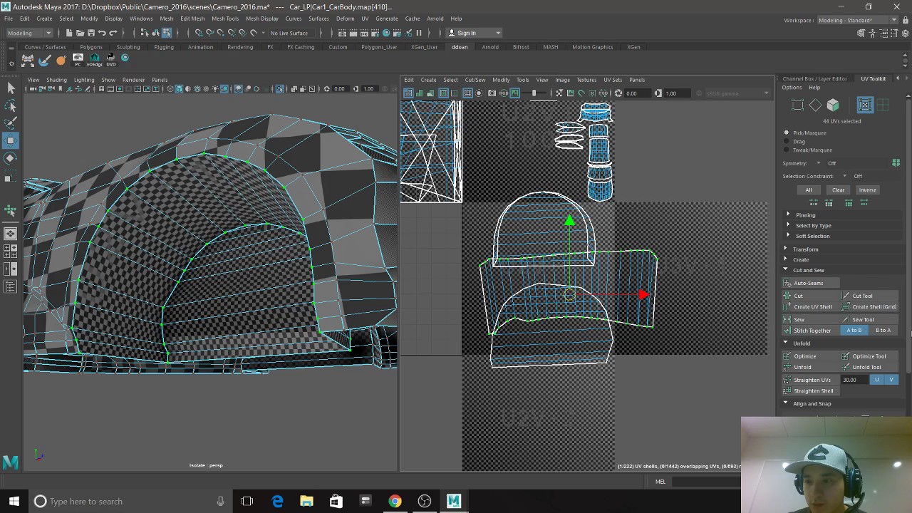 Maya UV Smooth Unfold Tool - YouTube