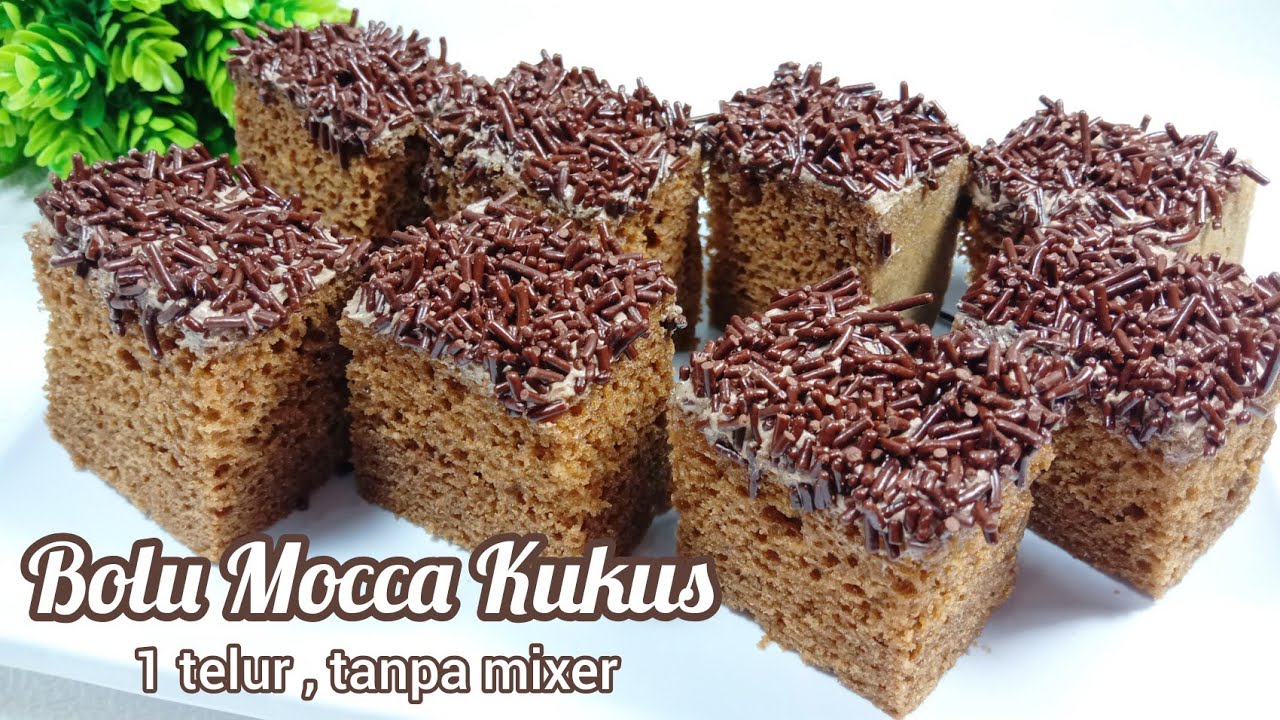 BOLU MOCCA KUKUS LEMBUT HANYA 1 TELUR TANPA MIXER - YouTube