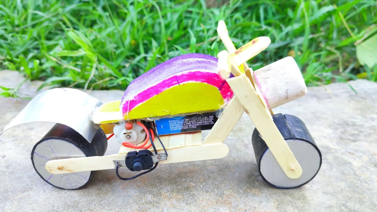 How to make mini Motorcycle with DC Motor at home || Mini Bike DIY ...