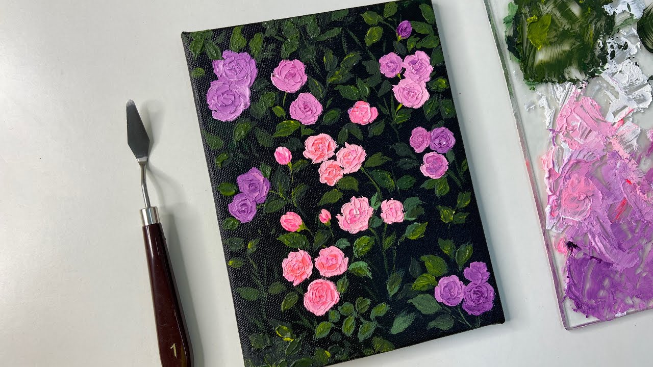 Flower Texture painting/ acrylic painting tutorial/ abstract flower ...