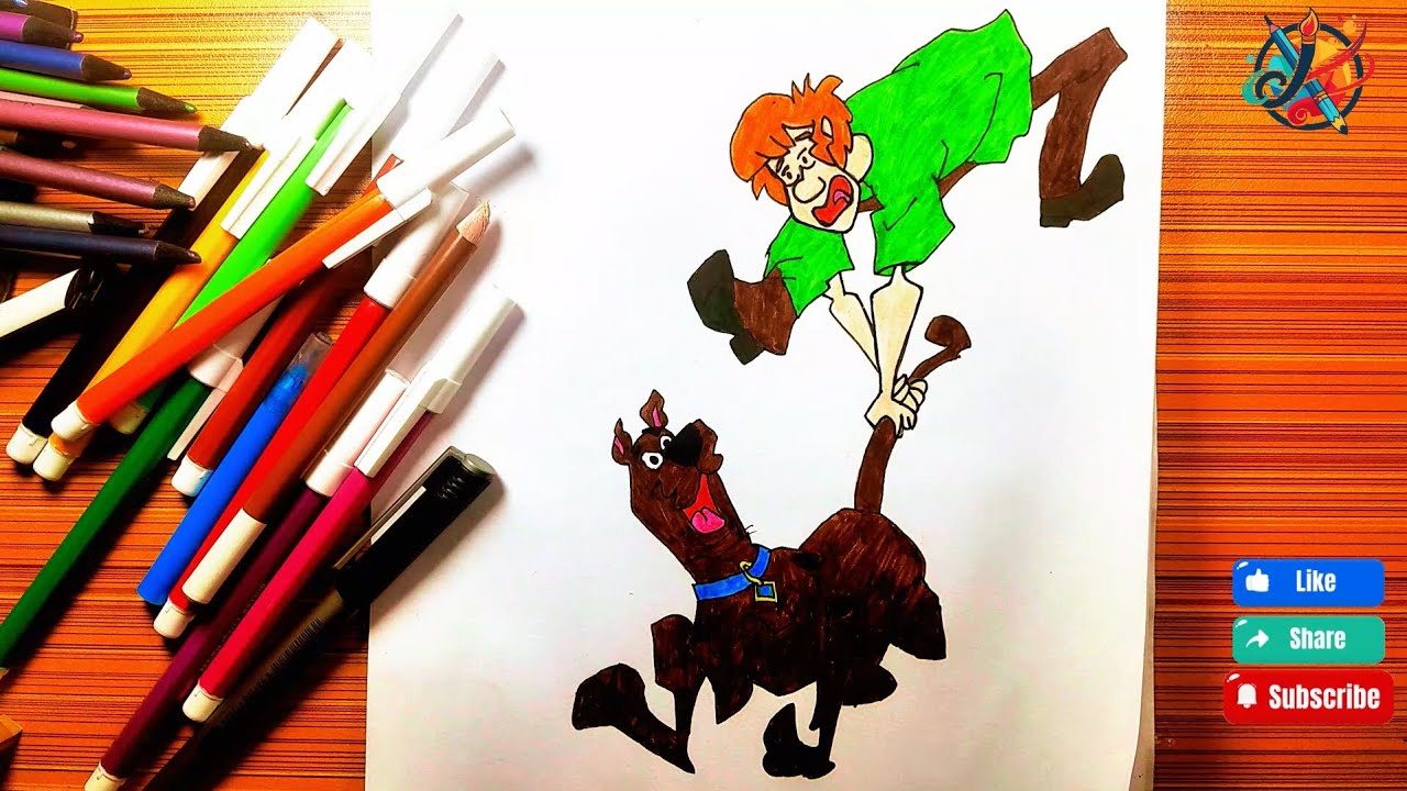 HOW TO DRAW SCOOBY WITH SHAGGY EASILY STEP BY STEP - YouTube