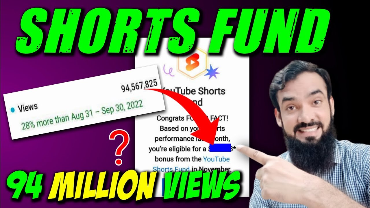 94 Million Views Par Kitna Shorts Fund Mila 🤑 YouTube Shorts Fund 🎉 ...
