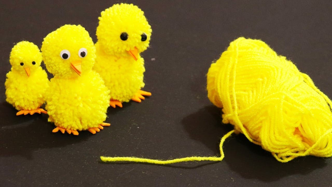 diy pom pom chicken pom pom chick yarn chicken how to make pom pom ...