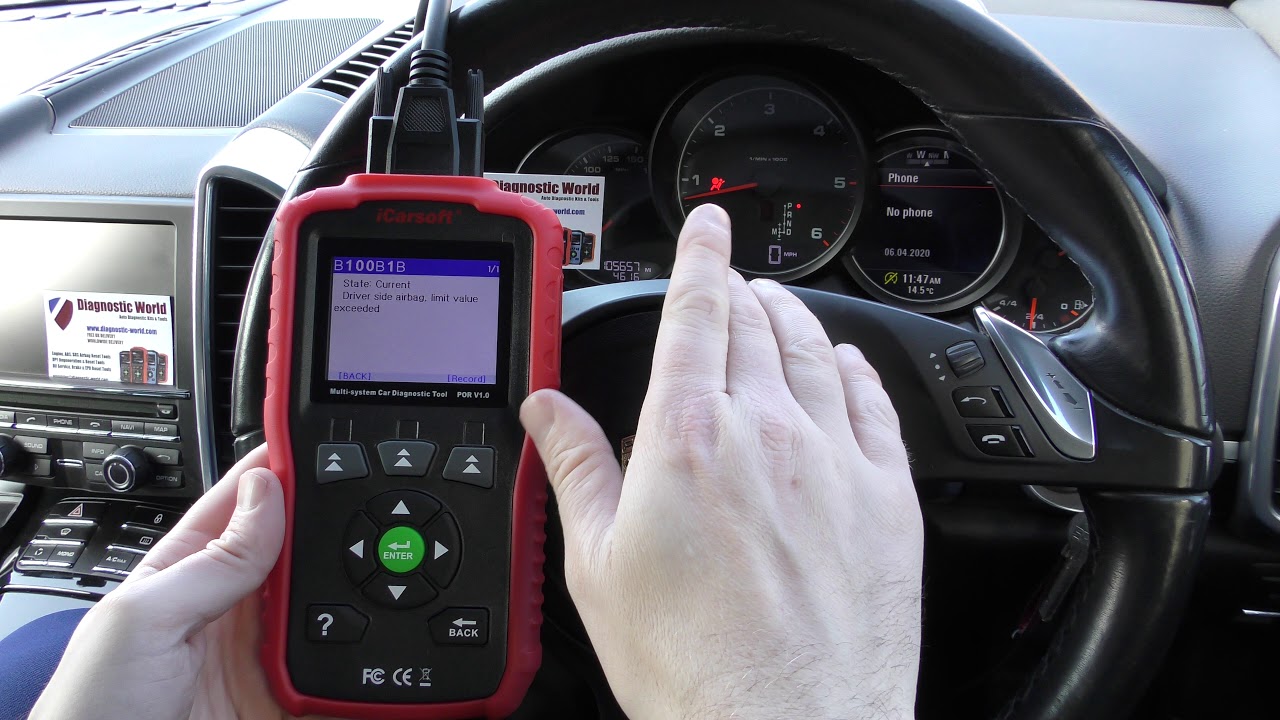 Porsche Cayenne Airbag Light Turn Off Reset iCarsoft POR v1.0 Code ...
