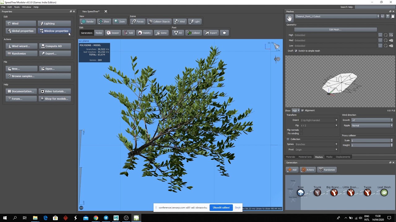speedtree custom fronds - YouTube