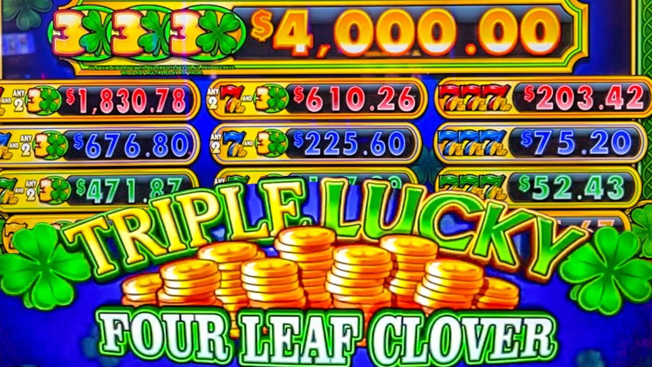 Triple Lucky Four Leaf Clover 3 Reel Slot - YouTube