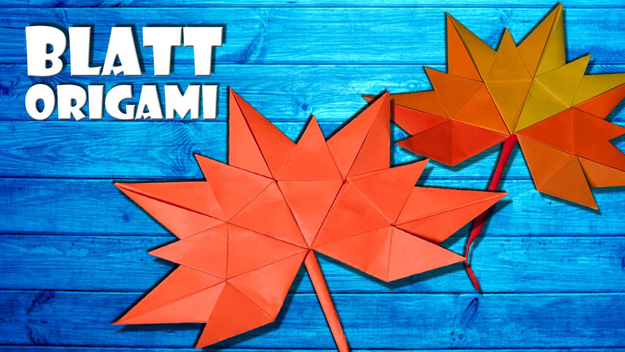 Origami Herbstblatt falten Herbst -Deko basteln mit Papier - paper ...