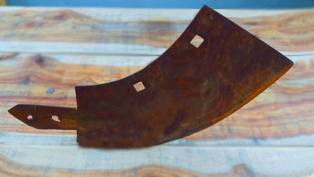 Antique Rusted Butcher`s Cleaver RESTORATION - YouTube