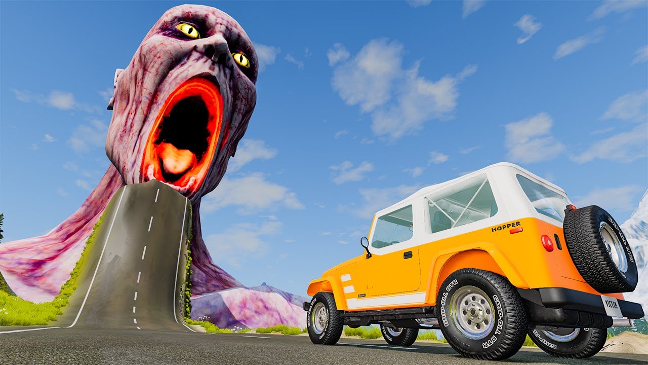 Jeep 4x4 Car VS Giant Pit | Escape From The Shy Guy (SCP-096) Car Ride ...