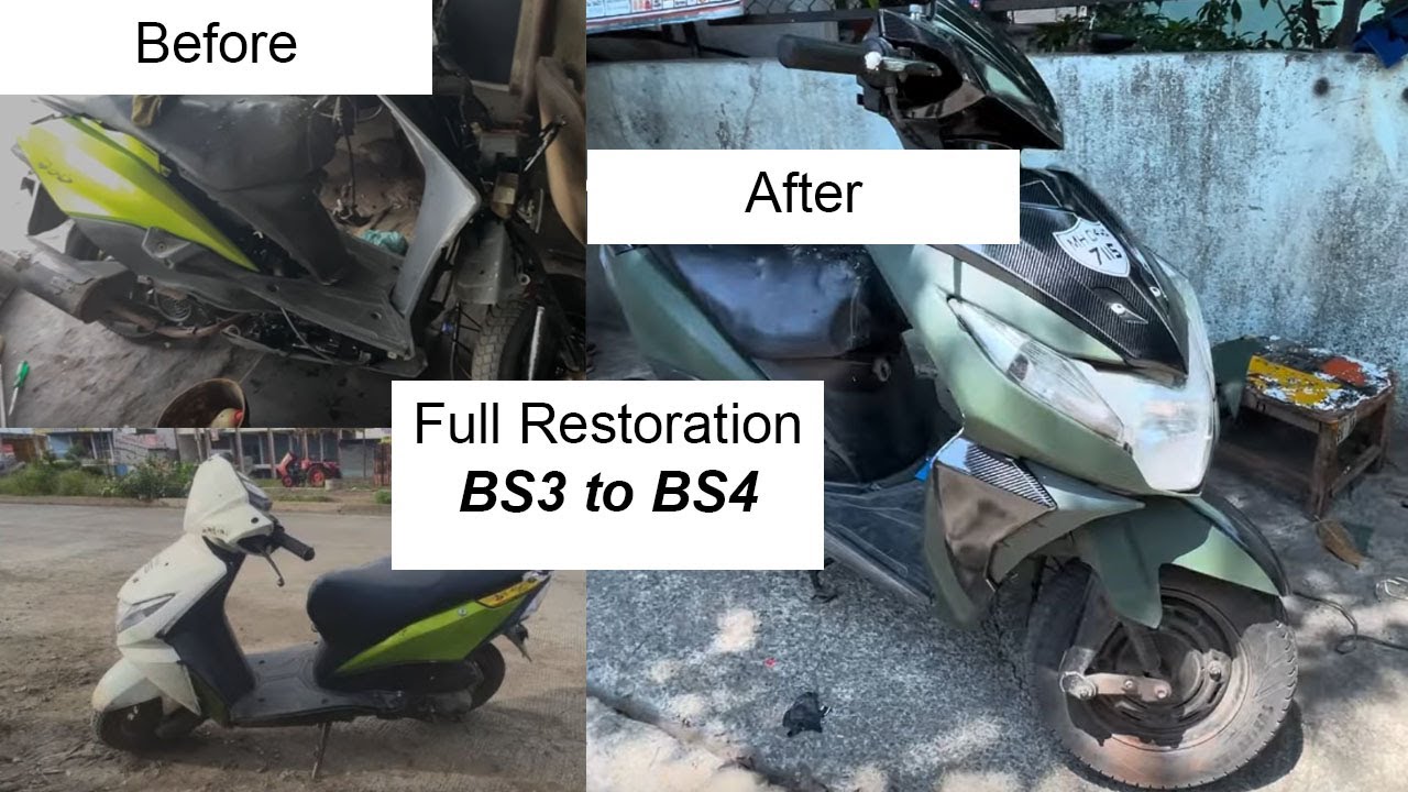 Honda Dio Full Restoration | BS3 to BS4 modification | Honda Dio ...