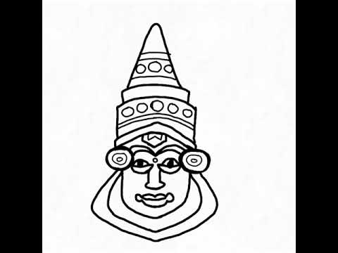 Step by step drawing for a Kathakali face - YouTube