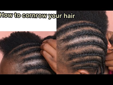 How To Cornrow Your Hair Beginners Friendly/Short natural hair tutorial ...