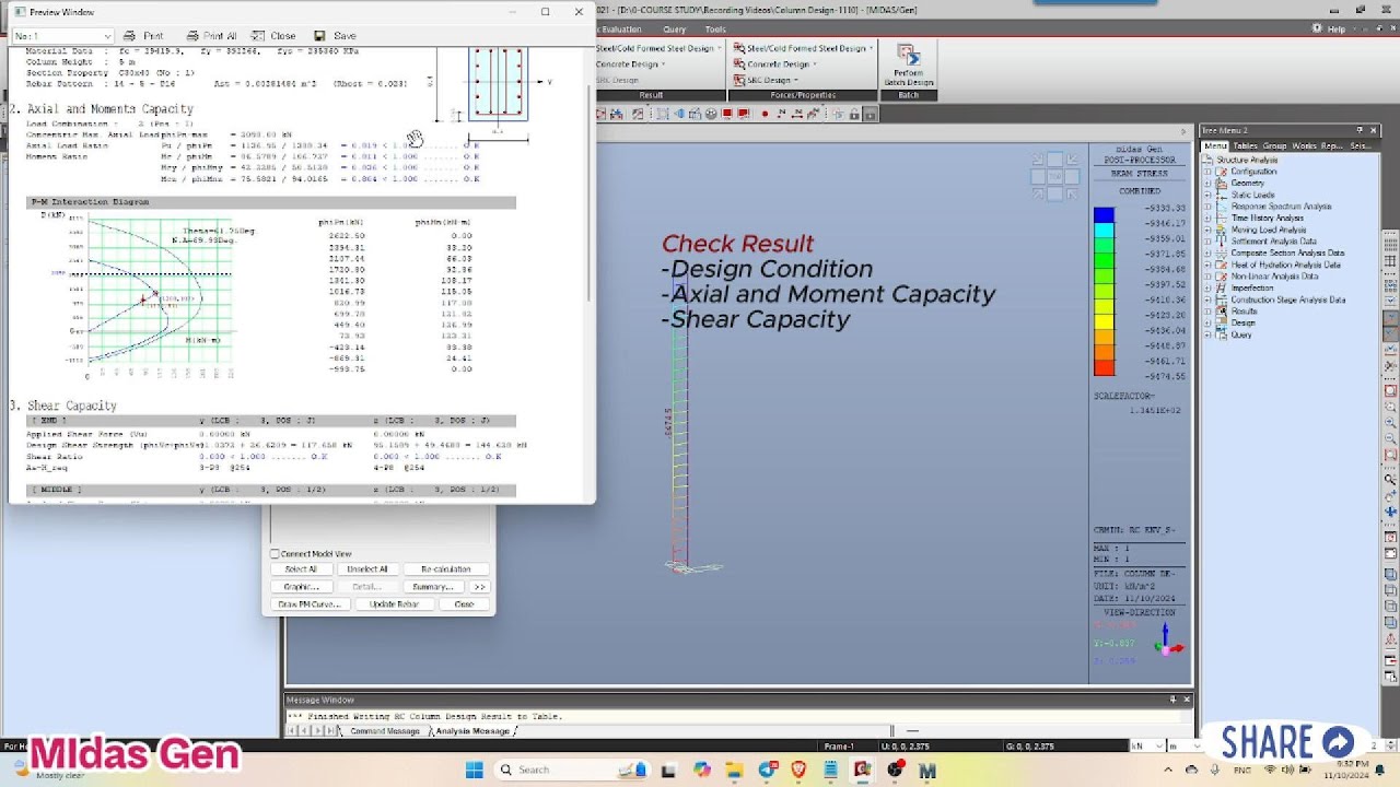 Part-01 Midas Gen tutorial of Column design and check. - YouTube