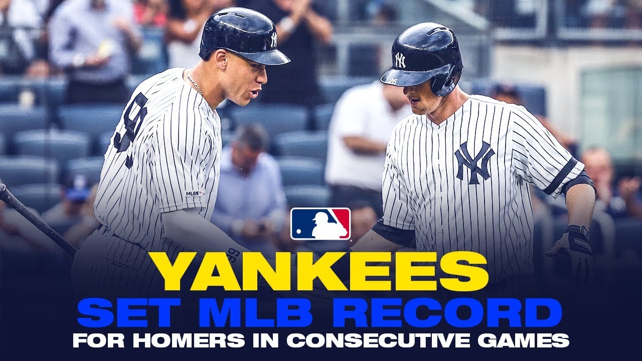 Yankees set MLB record for HR's in consecutive games! - YouTube