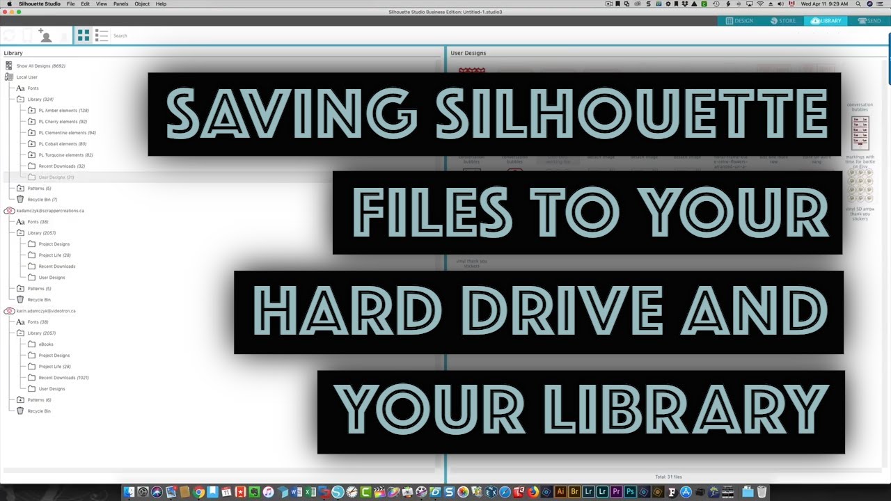 Saving Silhouette files to your hard drive and library - YouTube