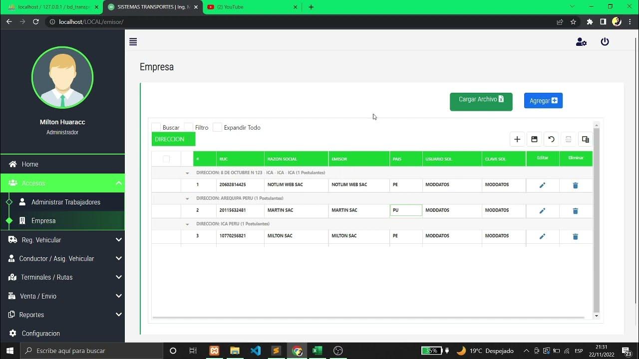 Carga de datos de un Excel a un Sistema web - Desarrollado con PHP, JS, MySQL y DevExtreme ...