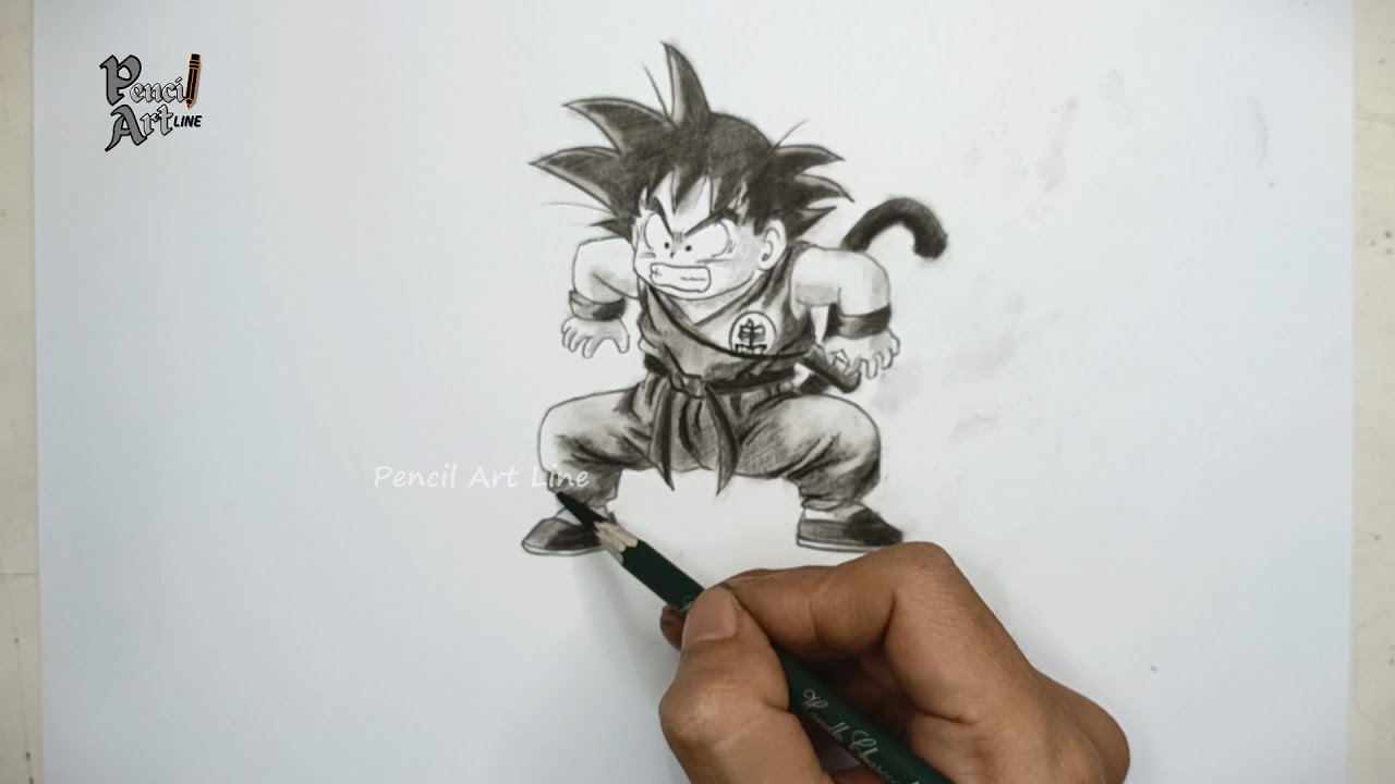 How to draw Kid Goku gets angry step by step | Easy realistic anime ...