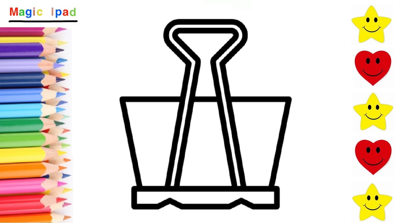 Como dibujar un CLIP | dibujos para niños 💓⭐ How to draw a PAPERCLIP ...