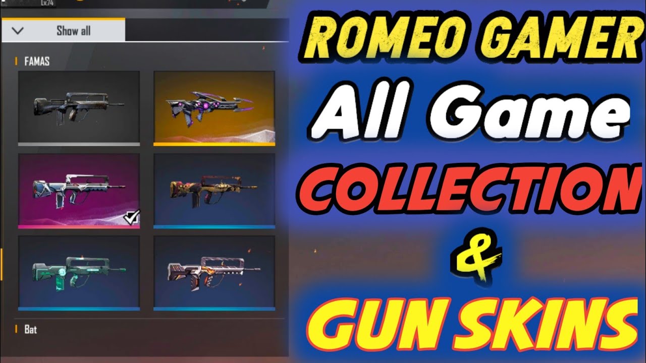 My All Collection (Gun Skins) In Garena Free Fire- Romeo Gamer ...