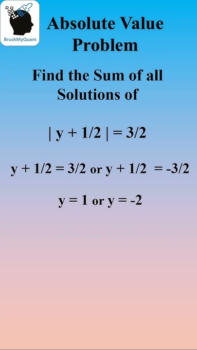 Absolute Value Problem | Single Absolute Value #brushmyquant #shorts #mathshorts #absolutevalue ...
