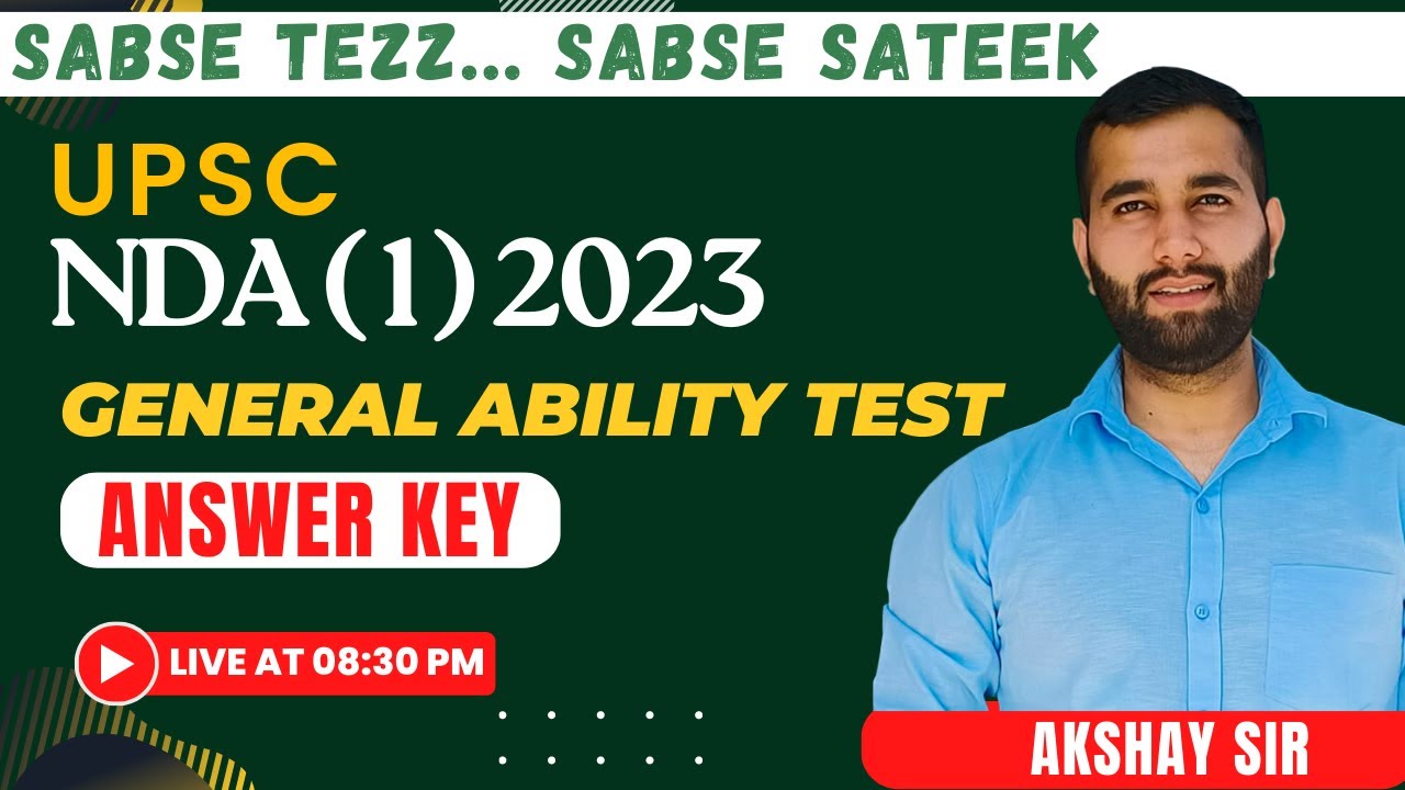 NDA (1) 2023 || G.A.T ANSWER KEY || EXPECTED CUTOFF #nda #ndaexam exam ...