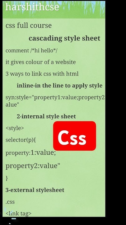 Css Information Css Telugu Html Frontend Telugu Full Course Javascripttelugu